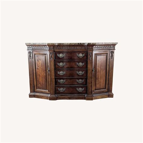 Vintage Bernhardt Embassy Row Marble Top Buffet Aptdeco