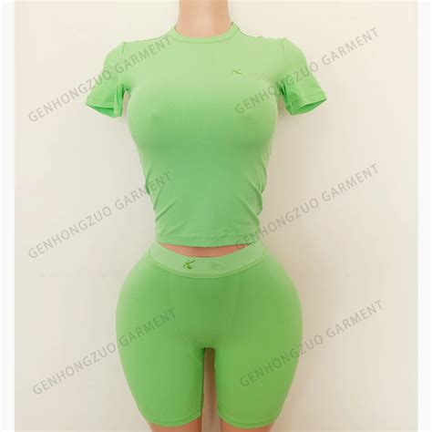 Custom Logo Spring Summer Collections Loungewear Women Sets Clothes Basics Tops Shirt And