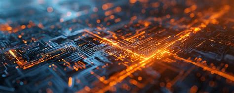 Glowing Abstract Technology Background Futuristic Circuitry A Seamless Blend Of Stock
