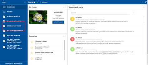 Schedule Dashboard Tactive