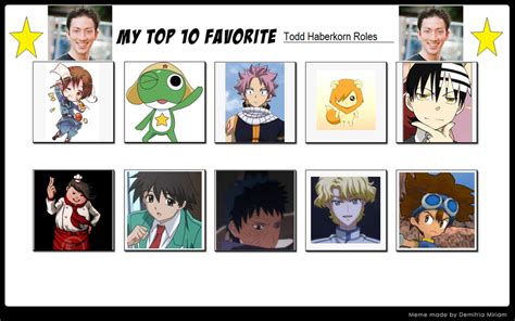 My Top 10 Favorite Todd Haberkorn Roles By Ajpokeman On Deviantart