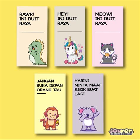 [ready Stock] Sampul Duit Raya Murah Tulisan Catchy And Design Cartoon