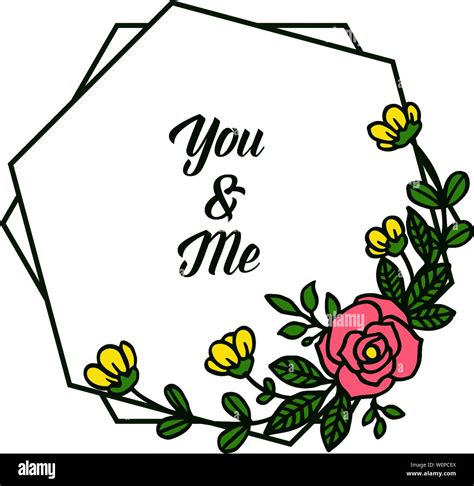 Vector Illustration Card You And Me For Various Art Colorful Flower