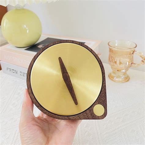 Vintage Wooden Brass Desktop Clock Feelt