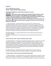 Ques Docx Question ICD CM Diagnosis Coding Injuries Chapter AHA Coding Handbook