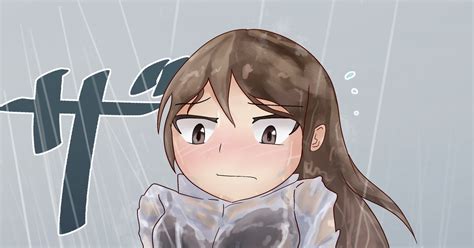 女の子 突風と豪雨でべちゃべちゃ女子 サワのイラスト Pixiv