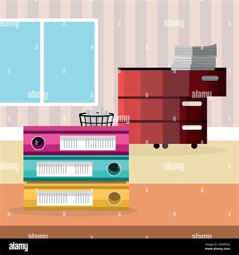 Documents Pile Folders Stock Vector Images Alamy