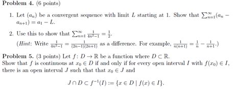 Solved Let An Be A Convergent Sequence With Limit L Chegg