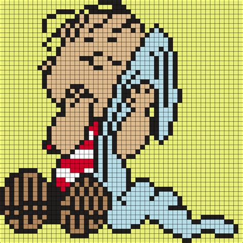 Linus And His Blanket From Peanuts Perler Bead Pattern Bead Sprite