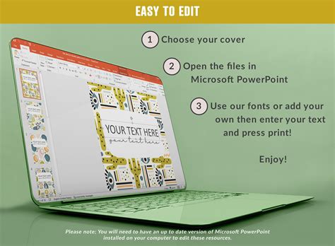 Powerpoint Binder Covers Printable Editable Flat Abstract Etsy