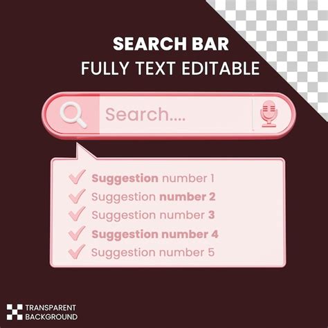 Premium Psd Search Bar Design Element In 3d Rendering