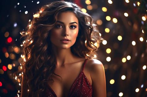 Premium Photo Hemosa Mujer Cabello Rizado Balayage Rubia Peinado Make
