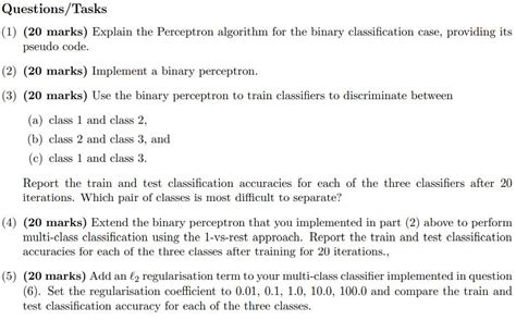 Implement A Binary Perceptron Mathematics Assignment Help Unilearno