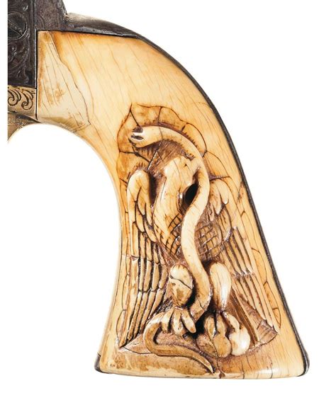 Factory Engraved Colt Model 1860 Army Revolver With Relief Carved Ivory