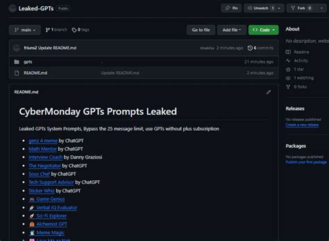 Cybermonday Leaked Gpts Prompts R Chatgpt