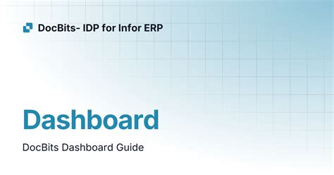 Dashboard Docbits Idp For Infor Erp