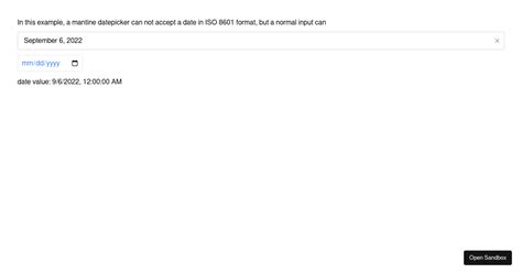 Dateformat For Mantine Codesandbox