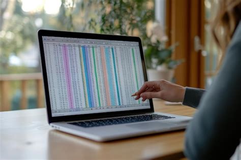 Person Pasting And Copying Data Into A Spreadsheet On A Laptop In A