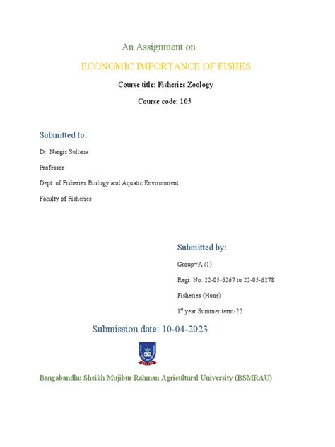 Fbe Fish Assignment Pdf