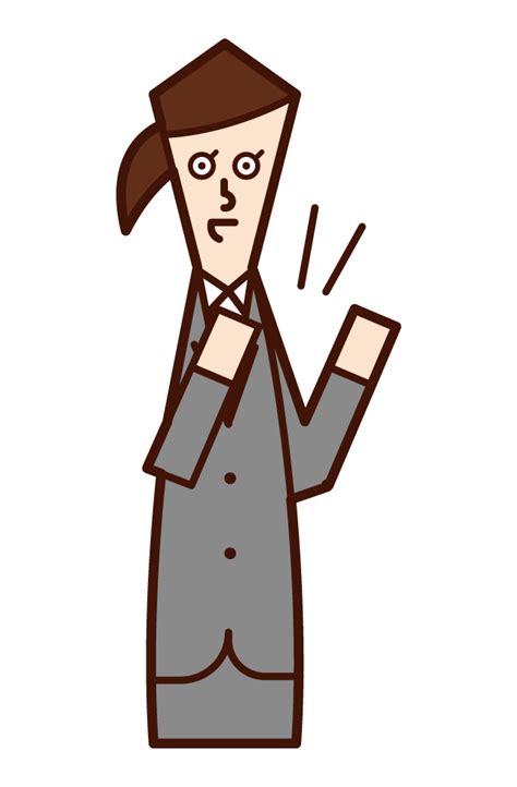 拍手をする人（女性）のイラスト フリーイラスト素材集 Kukukeke