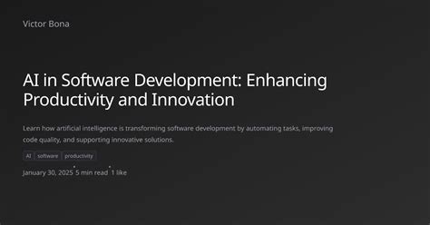 Ai In Software Development Enhancing Productivity And Innovation
