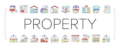 Premium Vector Property Rental Agency Collection Icons Set Vector