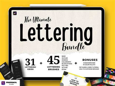 Procreate Lettering Brushes Lettering Brush Set Calligraphy Brushes