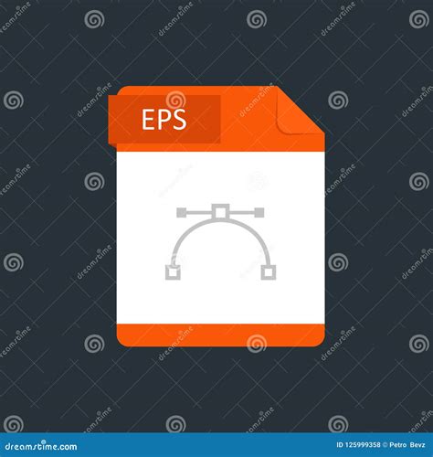 Eps File Type Icon Vector Illustration Isolated On A Dark Blue Background Stock Vector