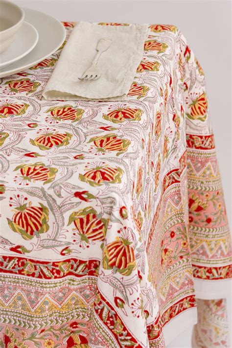 Ruby Cotton Tablecloth — Beaumont House Design