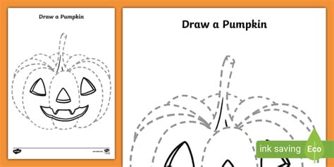 Eyfs Draw A Pumpkin Pencil Control Activity Teacher Made