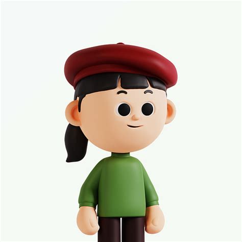 모자를 쓴 여자 화가 3d 아바타 프로필 캐릭터 유토이미지 상세페이지 베이직샵 3d 22785517