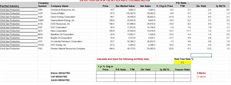 Solved Calculate And Input The Following Portfolio Data Chegg Com
