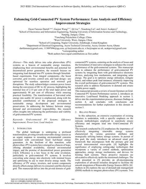 Pdf Enhancing Grid Connected Pv System Performance Loss Analysis And Efficiency Improvement