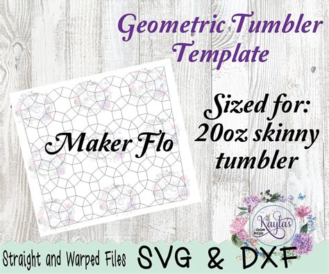 Geometric Tumbler Template 20oz Maker Flo Skinny Digital Download