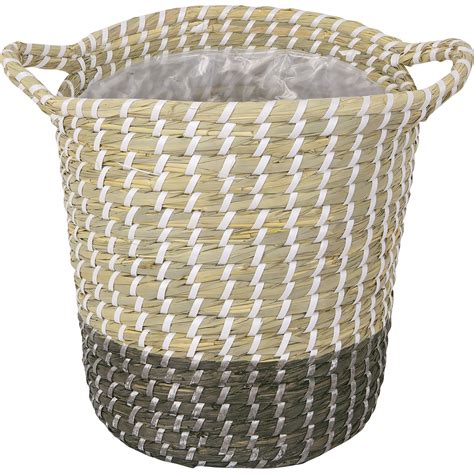 Pflanzkorb Seegras Ø 28 Cm X 30 Cm Natur Grau Kaufen Bei Obi