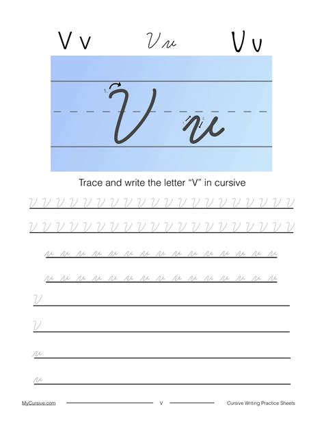 How To Write Cursive V [worksheet Tutorial]