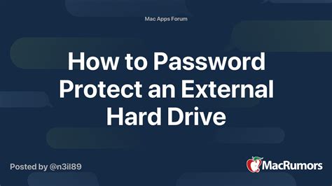 How To Password Protect An External Hard Drive Macrumors Forums