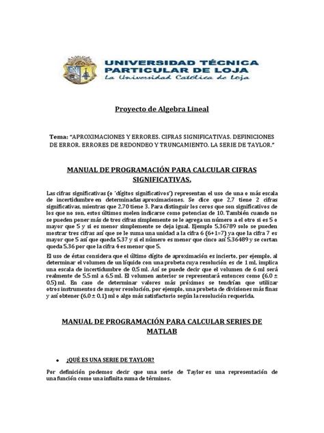 Aproximaciones Y Errores Cifras Significativas Definiciones De Error Errores De Redondeo Y