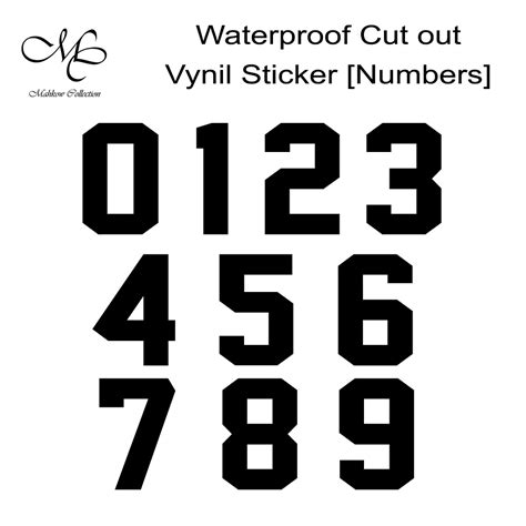 NUMBER CUT OUT VYNIL WATERPROOF STICKER 0 9 WHOLE SALE 10 PIECES