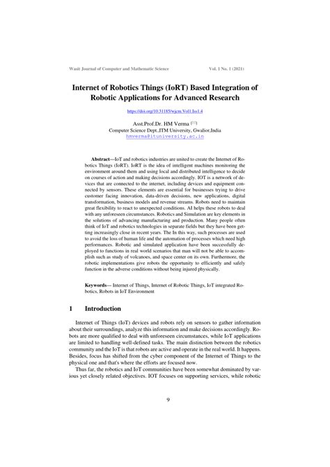 Pdf Internet Of Robotics Things Iort Based Integration Of Robotic Applications For Advanced