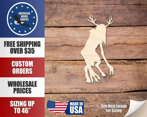 Unfinished Wood Wendigo Shape Craft Up To 36 Etsy