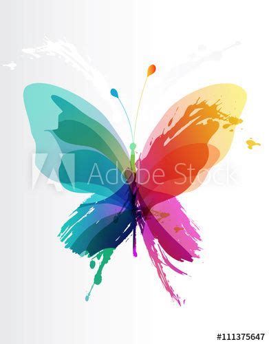Colorful Butterfly Created From Splash And Colored Objects Colorful