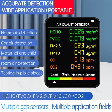 Pm25pm10 Air Quality Detector Indoor Air Quality Monitorblack