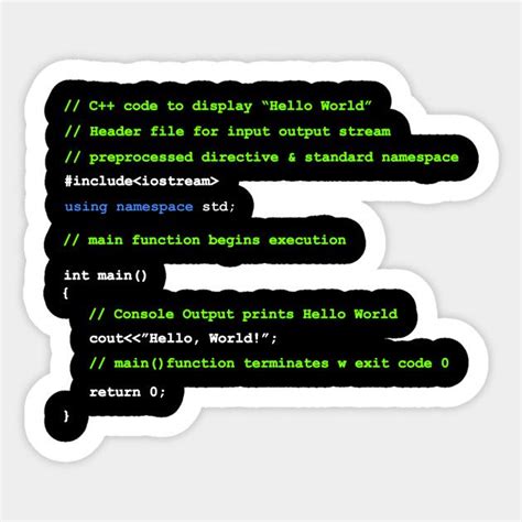 Hello World C Programmer Sticker