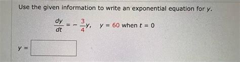 Solved Find The Exponential Function Y Cekt That Passes Chegg