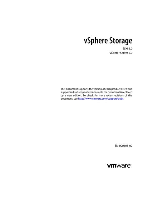 Vsphere Esxi Vcenter Server 50 Storage Guide Pdf Data Storage And Warehousing Computing