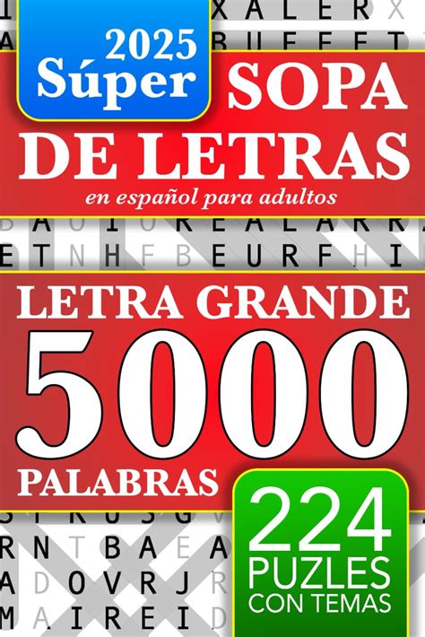 Amazon Sopa de Letras en Español Letra Grande 5000 Palabras