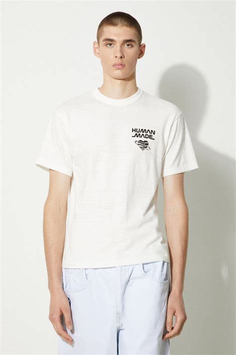 Human Made Cotton T Shirt Graphic Mens White Color With A Print