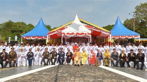 Danlanal Bintan Hadiri Upacara HUT Kemerdekaan RI Ke 78 Di Pulau