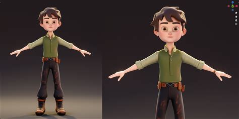 Stylized Adventure Boy Theodore Blender High Poly Character